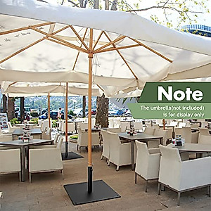 Giantex 42lbs Patio Umbrella Base, Suitable for 1.6''-1.9'' Umbrella Poles, 4 Adjustable Pads Anchor Holes, Heavy Duty Square Outdoor Umbrella Stand for Deck Yard Poolside Garden (25'' x 25'')