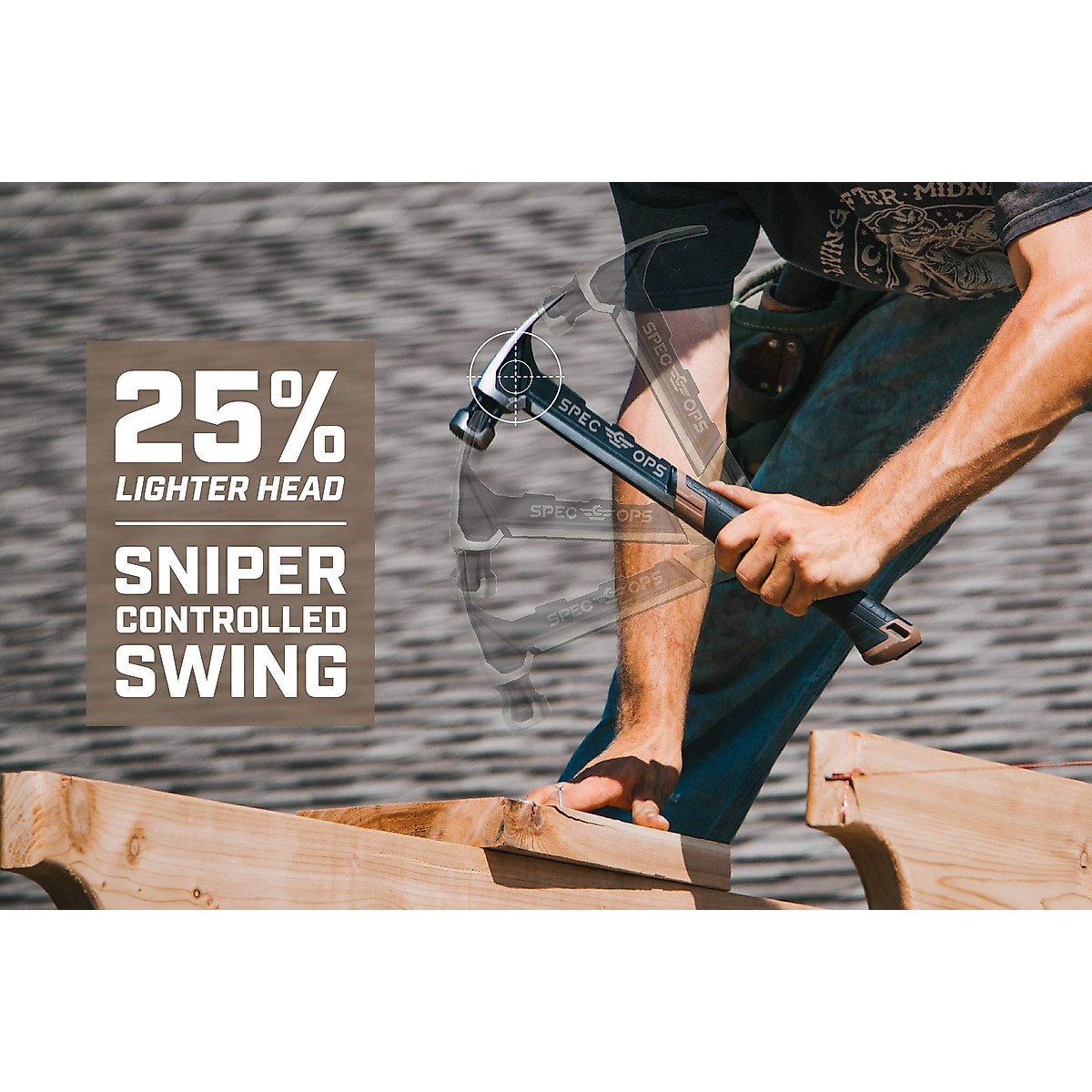 Spec Ops - SPEC-M22CF Tools Framing Hammer, 22 oz, Rip Claw, Milled Face, Shock-Absorbing Grip & Tools Folding Utility Knife with Fixed Blade, Includes 3 Extra Blades in Handle Storage