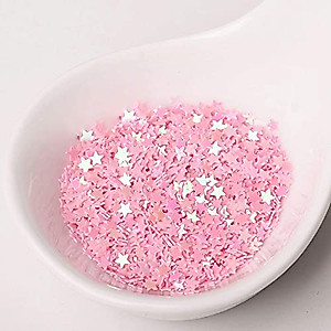 Art Craft Glitter, Star Shape Glitter Confetti for Handcrafts, Home Decoration DIY Cards, Party Festival, Nail Art- 0.35oz (10g) (Pink)