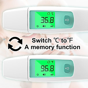 Forehead Thermometer,Ear Thermometer for Adults and Kids, 3-in-1 Forehead & Ear & Scan, Medical Digital Thermometer with Fever Alarm, Instant Accurate Readings
