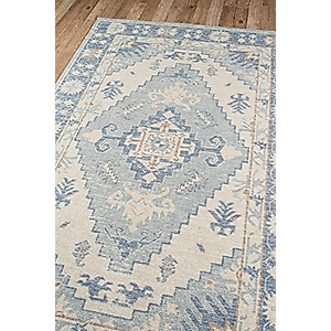 Momeni Anatolia Wool and Nylon Area Rug, 3'3" X 5', Blue