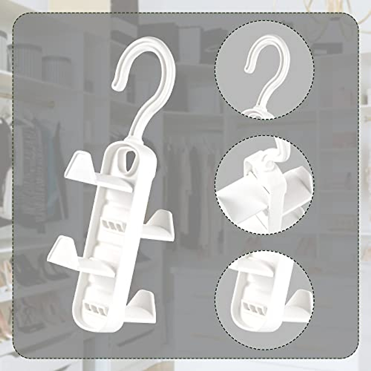 3PCS Purse Hangers for Closet-Organizer, Movable Space Saving Hangers Wardrobe Hook Bag Hooks for Closet for Organize Purses, Satchels, Dorm Closet Essentials (White)
