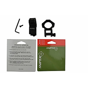 Sniper 30 mm High Profile Scope Rings for Picatinny/ Weaver Rail, 4 points contact more Security