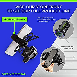 Mongoora Bike & Motorcycle Phone Mount - GPS Cell Phone Holder for Bicycle Handlebar - Easy to Install Bike Accessories Fits iPhone, Galaxy, Android - Stocking Stuffers - 3 Bands (Black, Red, Green)