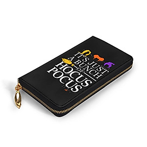 IFJIGLAKW Classic Leather Moneybag Personalized Zip Leather Wallet Long Clutch Purse Coin Pocket