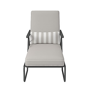 Novogratz 88063CWG1E Poolside Gossip Collection, Connie Outdoor Chaise Lounge, Gray