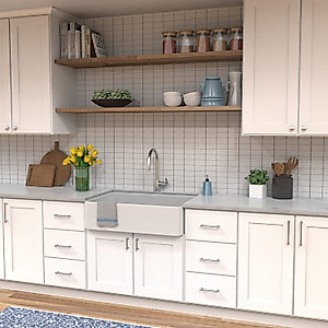 Hickory Hardware Kitchen Cabinet Knobs, Quality Drawer and Dresser Knob, Handle Pulls for Cabinet Doors, Bathroom Drawers, 1-1/4 Inch, Satin Nickel, Piper Collection