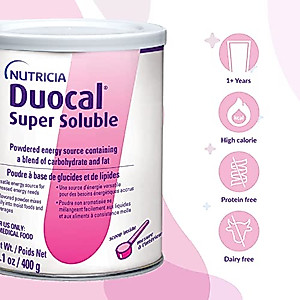 Duocal - High Calorie Super Soluble Powder, Medical Food - Unflavored, 14.1 Oz Can (Case of 6)