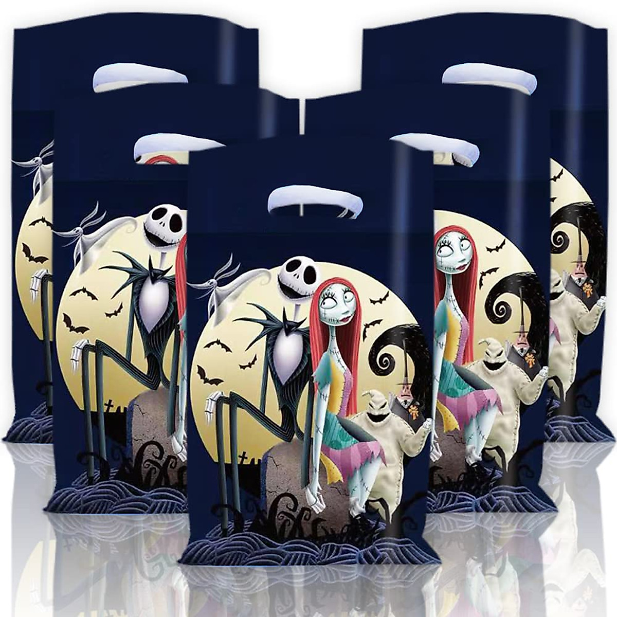 Nuwontun 100PCS Nightmare Gift Bags-Christmas Eve Party Bags Goodie Bags for Jack and Sally Party Decorations Halloween Party Favor Supplies