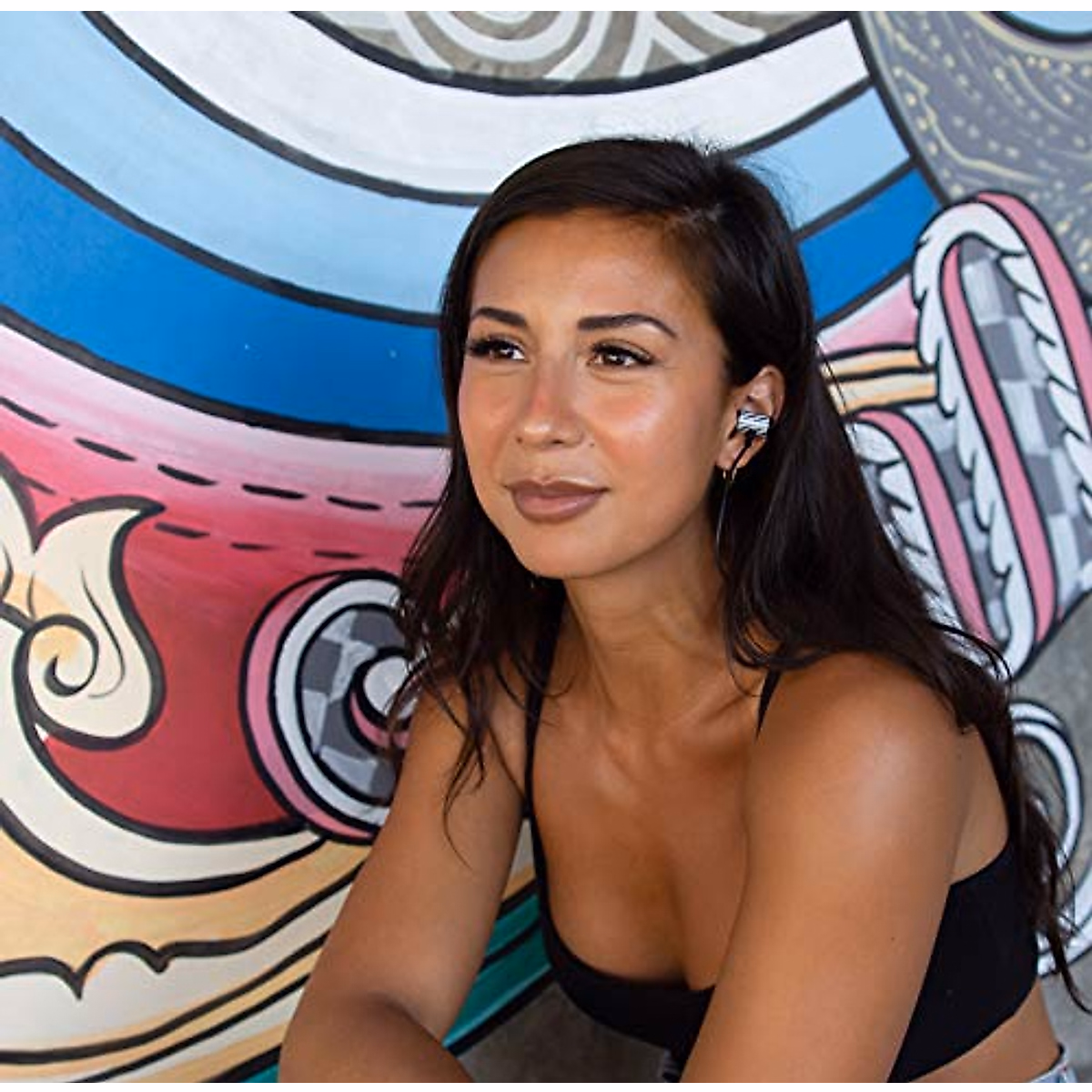 Reveal Bluetooth Earbuds - Magnetic, Wear on-The-go, Necklace Style Headphones Shop - Stylish Wireless Metallic in Ear Earphones Headset w/Microphone & Volume Control (Silver Metal Carbon Fiber)