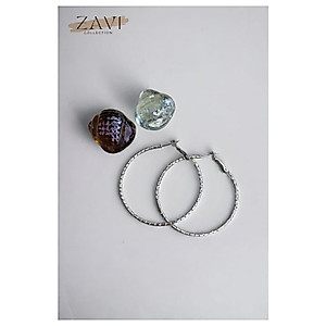 Large Hoop Earrings for Women Girls 925 Silver Lightweight Serenity: Sparkle and Style for Women and Girls"