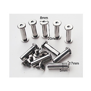 NC HAISDA Folding Knife Corby Bolts Pocket Knives Pivot Pins EDC Knifemakers Screw Fasteners Rivets DIY Knife Handle Studs Pack of 10 17mm