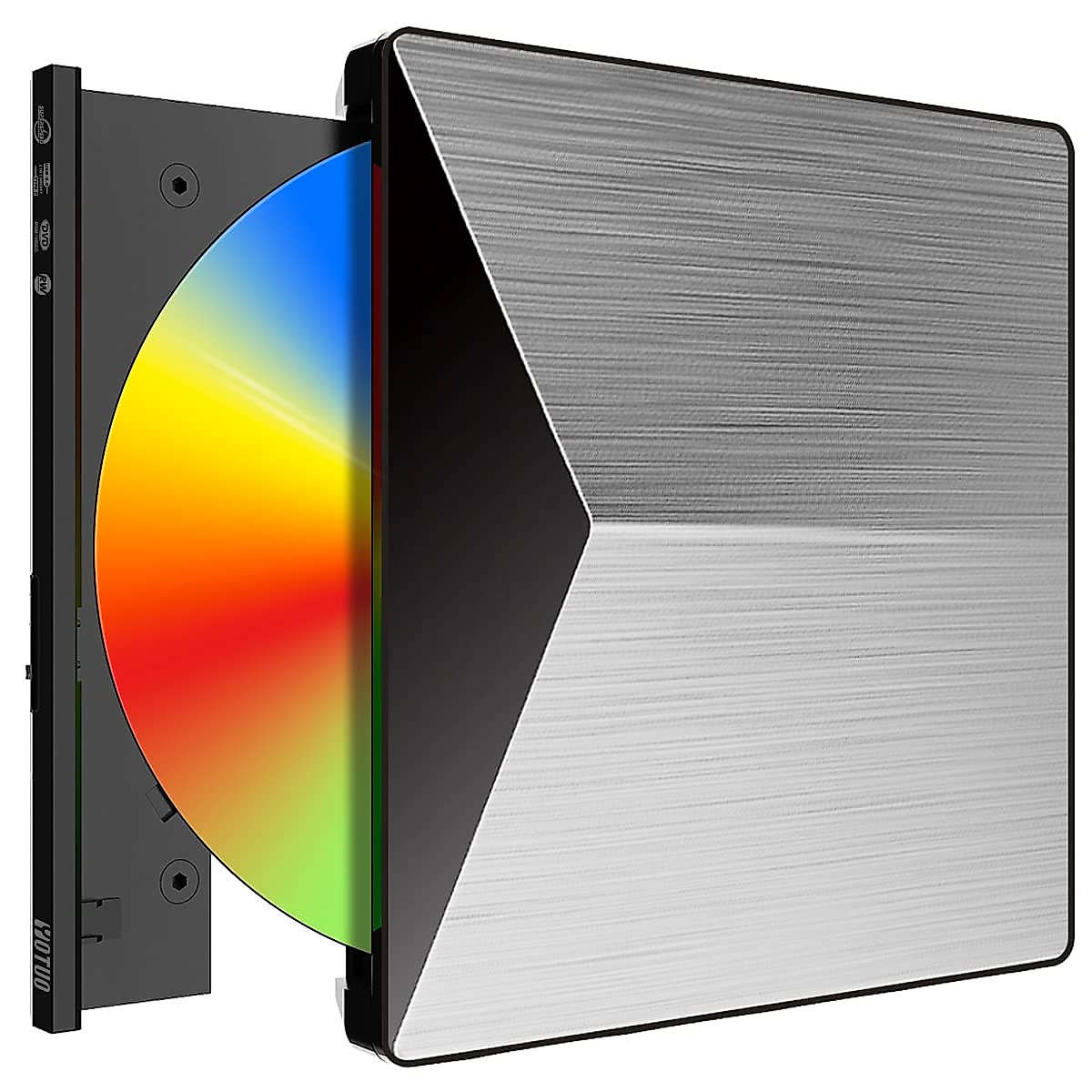 YOTUO External CD DVD Drive, Portable USB 3.0 and Type-C Ultra-Slim DVD Player, DVD Burner CD ROM RW External Optical Drive Compatible with Laptop Desktop PC for Windows 7/8/10/11 Mac MacBook Pro/Air