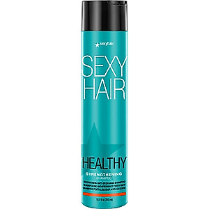 SexyHair Healthy Strengthening Anti-Breakage Shampoo, 10.1 Oz | Helps Provide Stength and Flexibility to Damaged Hair | SLS and SLES Sulfate Free