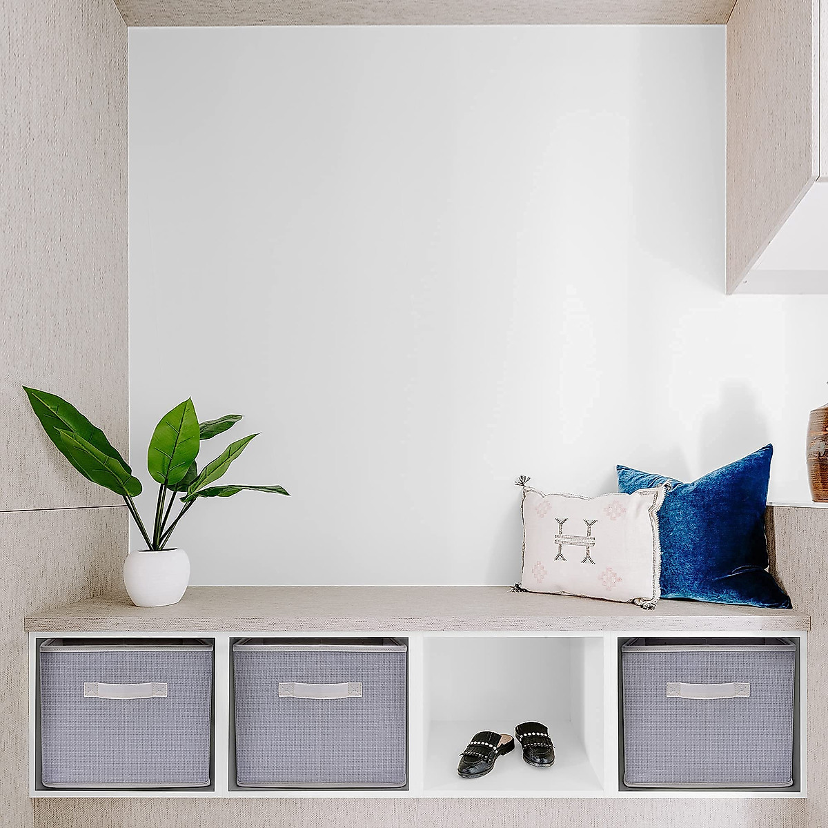 GRANNY SAYS Bundle of 3-Pack Rectangle Storage Bins & 1-Pack Hanging Closet Organizer