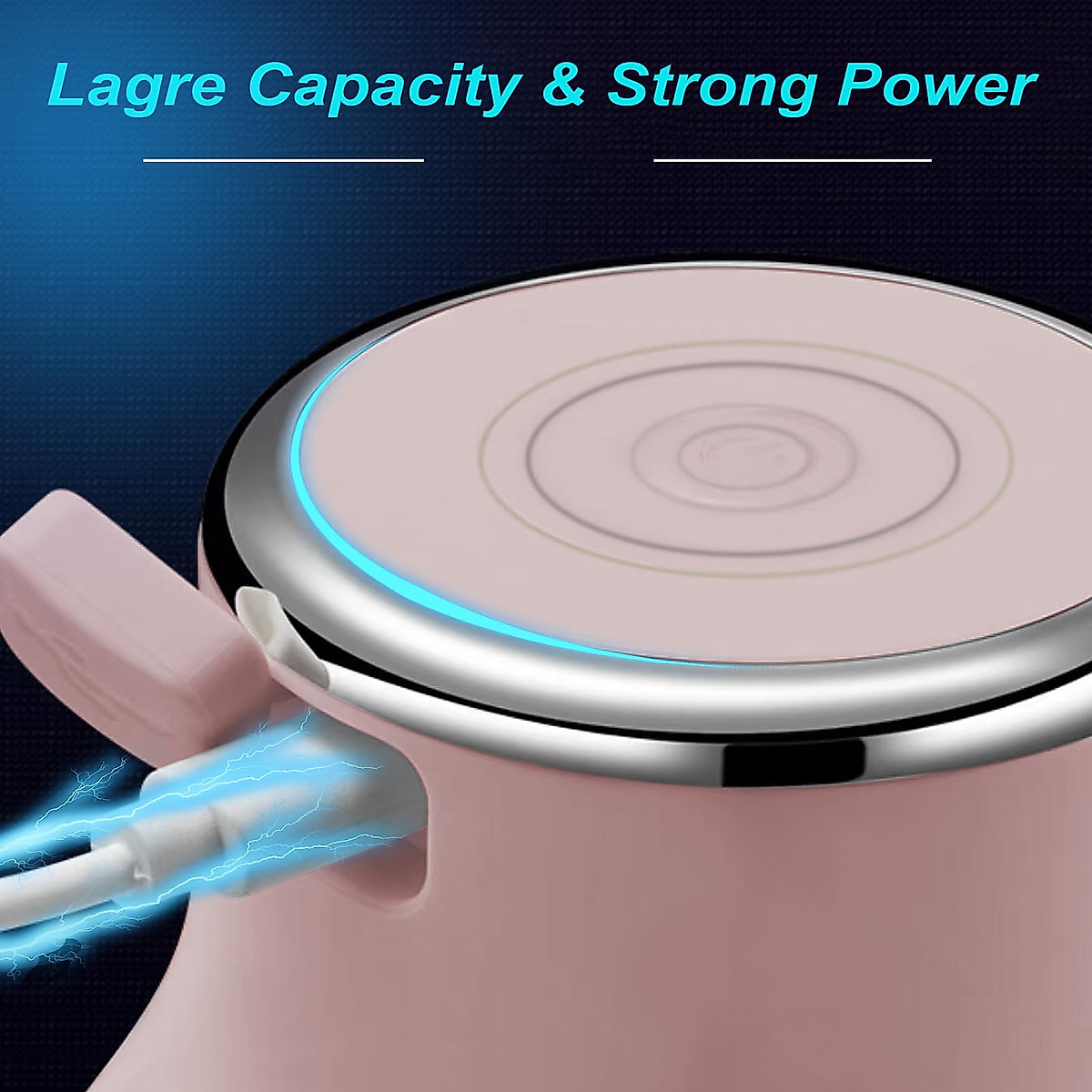 Vegetable Chopper, Electric Garlic Chopper, 250ML USB Rechargeable Mini Chopper, Powerful Small Food Processor, Blender to Vegetable, Wireless Food Chopper for Ginger, Chili, Fruit, Meat, etc（Pink）