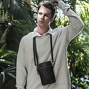 ALICIA DAKTERIS Handcrafted Italian Leather Small Crossbody Travel Bags for Passport, Cards, Phone Safety