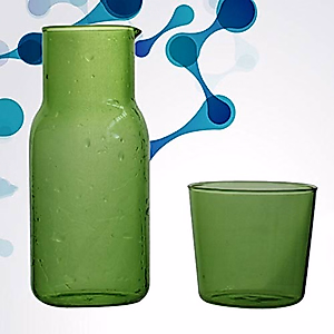 YARNOW 500ml Water Carafe Set Hot Cold Water Milk Beverage Pitcher with Matching Glasses Drinking Water Bottle Kettle for Bedroom Home Restaurant Supplies Green