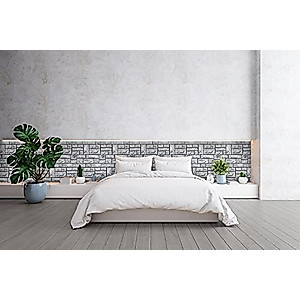 Retro-Art 3D Wall Panels, Pack of 10, Natural Stone Blocks in Grey, PVC, 17.5" x 23.75", Cover 28.86 sq.ft. 573SG