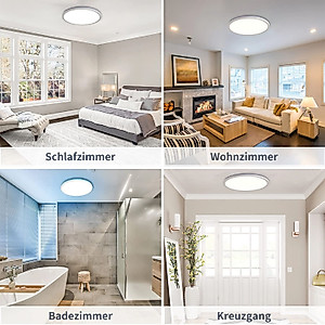 RGB Ceiling Light with Remote Control, 12 Inch Dimmable LED Flush Mount Ceiling Light, 24W RGB Color Changing Ambient Light, Modern Round Ultra-Thin Ceiling Lamp for Bedroom Kid Room Party, White