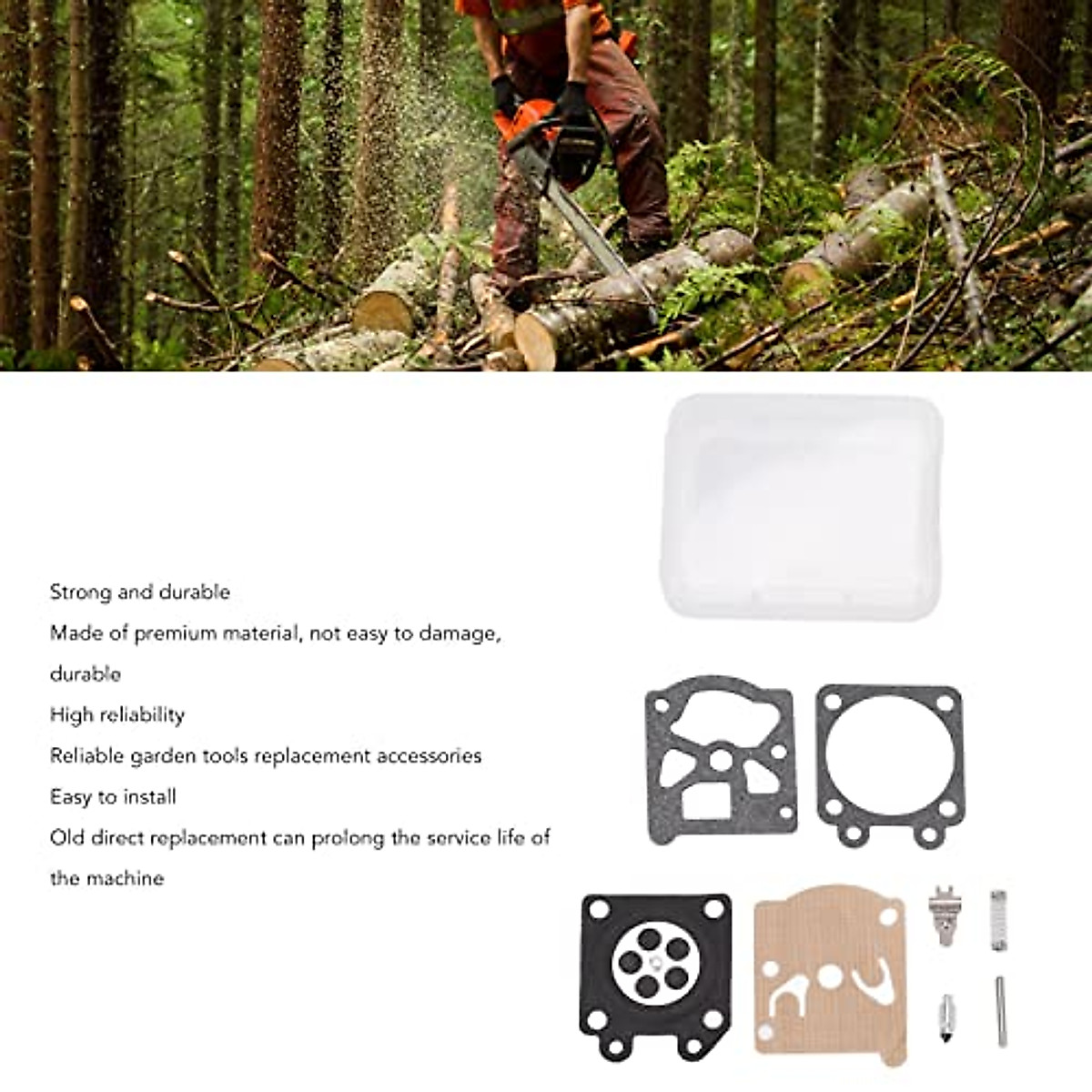 Carburetor Carb Repair Kit, Chainsaw Gasket Replacement Accessories Rebuild Kit Replaces for Walbro K11 Wat for 024 MS240 026 MS260 Garden