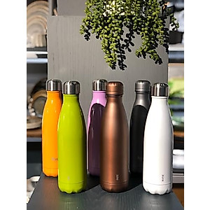 MEPRA AZB200693O 17 oz Insulated Stainless Steel Water Bottle with Screw Lid, Keeps Drinks Cold and Hot for 12 Hours, Dishwasher Safe, Gold (Pack of 24)