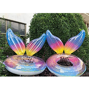 Inflatable Mermaid Pool Float - 2020 Floaties for Adults Pool Float Swimming Ring Pool Float Inner Tube Outdoor Beach Party Play Pool Water Toy for Adults