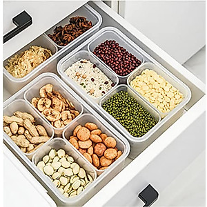 KNC Food Storage Containers with Lids Airtight,Reusable Fresh Produce Fruit Storage Organizer, Refrigerator Food Fresh Box with 4 detachable small boxes for Storing Fish, Meat, Vegetables,Grain