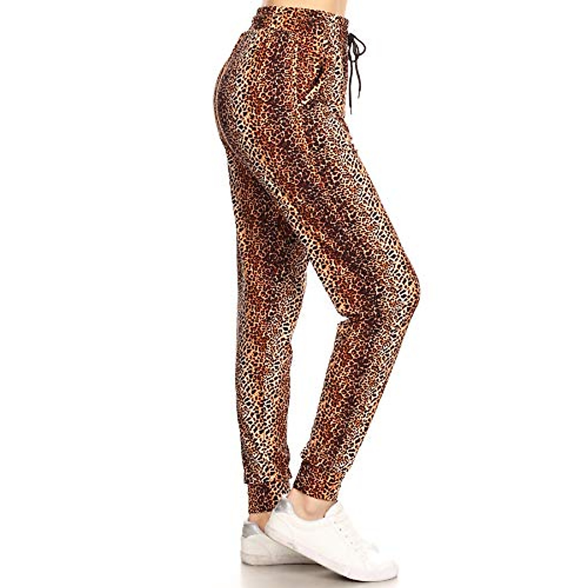Leggings Depot JGA-S614-S Fierce Print Jogger Track Pants w/Pockets, Small