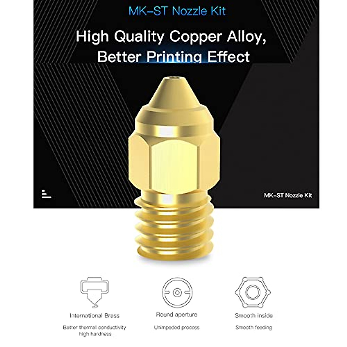 Creality Official Ender 3 S1 Nozzles, 5PCS 0.4mm MK Brass Nozzle for Ender 3 S1 Pro/Ender 3 S1 Plus Sprite Extruder and Extruder Nozzle of Ender 2 Pro/Ender 3 Neo/Ender 3 V2 Neo/Ender 3 Max Neo