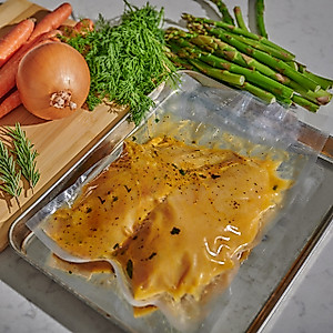 PouchWorth 500 pcs 6" x 10" Pint, 3mil Vacuum Chamber Sealer Pre-Cut Bags BPA Free Great for Food Preservation, Freezer Storage Chamber Vacuum Sealer Bags with Tear Notch