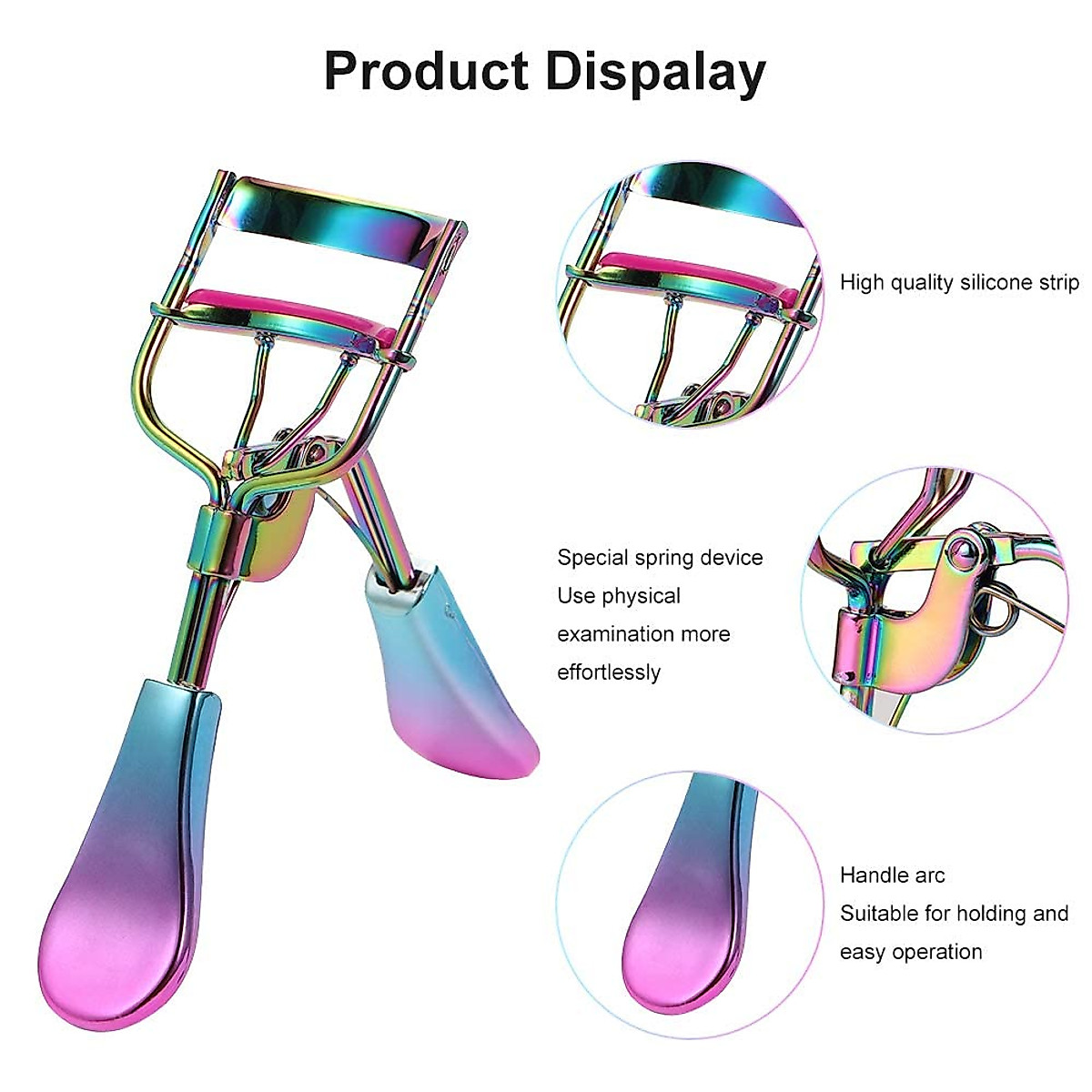 SinPinEra Eyelash Curler with 2 Advanced Silicone Refill Pads & Fits All Eye Shapes - Start a Beautiful Story Now! (Multi-Colored)