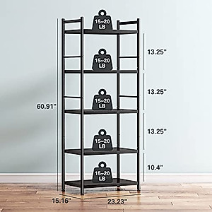 Denkee 5-Tier Kitchen Baker's Rack, Heavy Duty Free Standing Baker's Rack for Kitchens Storage with Rolling Wheels, Upgraded Industrial Microwave Oven Stand Rack (23.6 L x 14.6 W x 62.99 H)