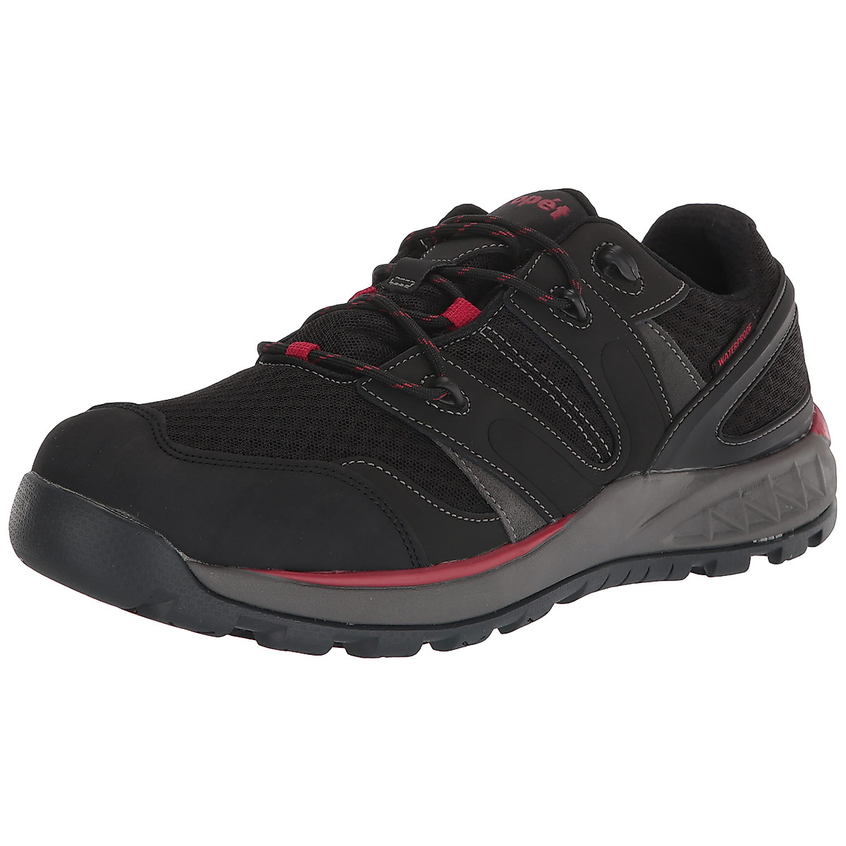 Propét Men's Vercors Hiking Shoe,Black/Red,16 XX-Wide