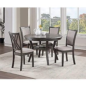 New Classic Furniture Amy 5-Piece Dining Table Set, Gray