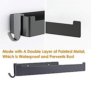 BlingBelle Hanger Organizer Stacker,Hanger Holder Rack with Hook for Closet, Drilling Installation, Double Layer of Painted Metal (Black, 2)