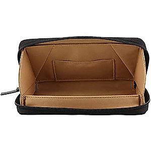SUN-STAR FLat Pencil Case Compact, Cosmetic Makeup Pouch, Lay Flat Pen, Black