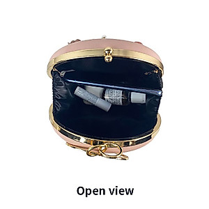 shiiriin | Women’s 3D Nude Pink Floral Clutch Purse Hand Bag | Handmade with Pearl | Bridal Wedding Daytime Evening Party (Nude Pink)