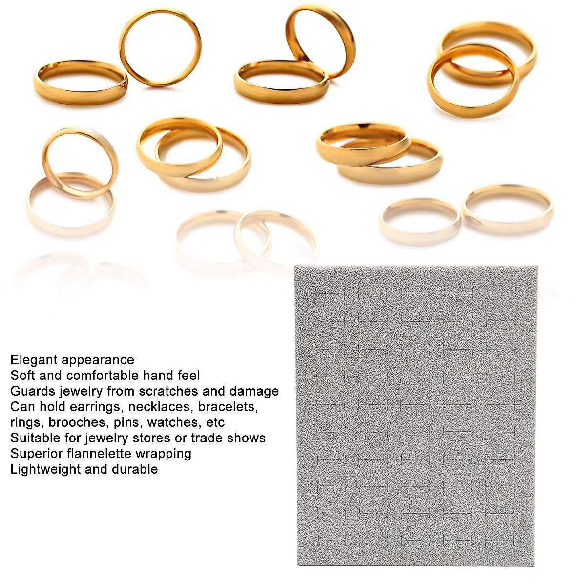 UPQRSG Jewelry Rings Display Tray, 50 Slots Ring Organizer with Soft Flannelette, Ring Earring Jewelry Display Tray Organizer Holder, Jewelry Organizer Stands for Selling Rings Earrings Show