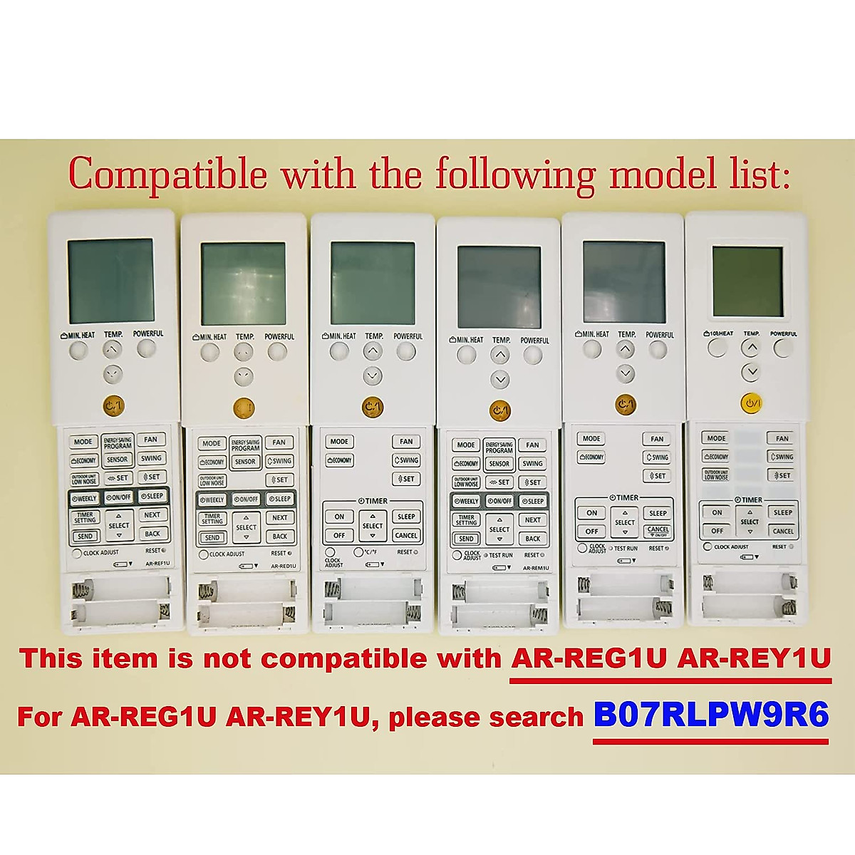 Compatible with Fujitsu Air Conditioner Remote Control AR-RED1U AR-REF1U AR-REM1U AR-REY1U AR-REA1E AR-REA2E AR-REB1E AR-REB2E AR-REF1E AR-REF2E AR-REF3E AR-REF4E AR-REJ1E AR-REM1E AR-REM2E