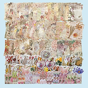 200 Pieces Vintage Ephemera Bundle Junk Journal Kit Scrapbook Supplies Paper Sticker Material Pack Scrapbooking kit for Art Journaling Bullet Journals Planners Collage Decoupage Crafter Gifts
