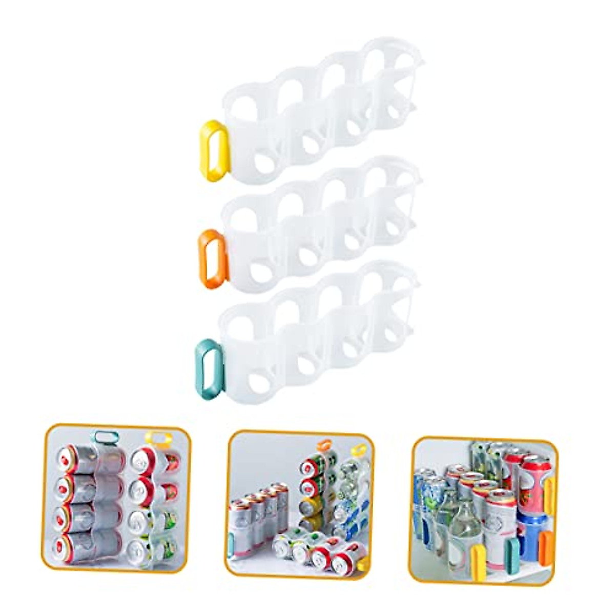 UPKOCH 3pcs Cans Organizer Food Storage Box Food Dispenser Beer Refrigerator Stackable Soda Can Holder Refrigerator Drink Rack Pantry Can Organizer Fridge Can Holder Soda Rack Soda Holder