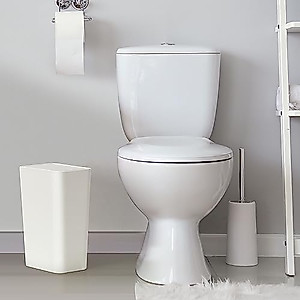 LIANTRAL 3 Pack Bathroom Trash Can with Lid, 2.6 Gallon Small Trash Can with Press Type Lid, Kitchen Trash Can, Garbage Bin Wastebasket for Kitchen, Bathroom, Bedroom, Office, Laundry, White