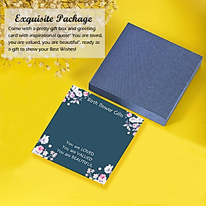 Nupdot March Birth Flower Necklaces Birthday Gifts for Women| 14K Gold Plated Birth Month Floral Daffodil Pendant Birthstone Necklace Jewelry Gifts for Mom Friends