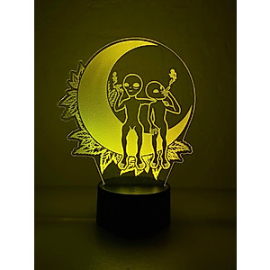 Yooce 420 Leaf 3D LED Table Lamp Night Light Optical Visual Illusion Home Decor Lighting