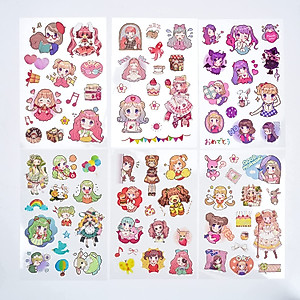 36 Sheets Cute Girl Junk Journal Supplies Clearance ,Small Pretty Stickers PET Self-Adhesive Letter Stickers Card Making Stickers Planner Stickers for Art Journaling Collage Craft Notebooks Album Crafter Gifts(Girl)