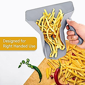 Commercial French Fries Shovel Handle Fry Bagger Scoop Chips Scoop with Right Handle Popcorn Scooper and Dredge Bundle Food Spatula Kitchen Utensils