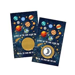 Cosmic Space Scratch Off Game Cards (30 Pack) - Fun Baby Shower Games, Moon Wedding Activities, Lottery Tickets for Door Prizes, Raffle Drawings, Instant Win Scratchers, Celestial Bridal Shower Favors