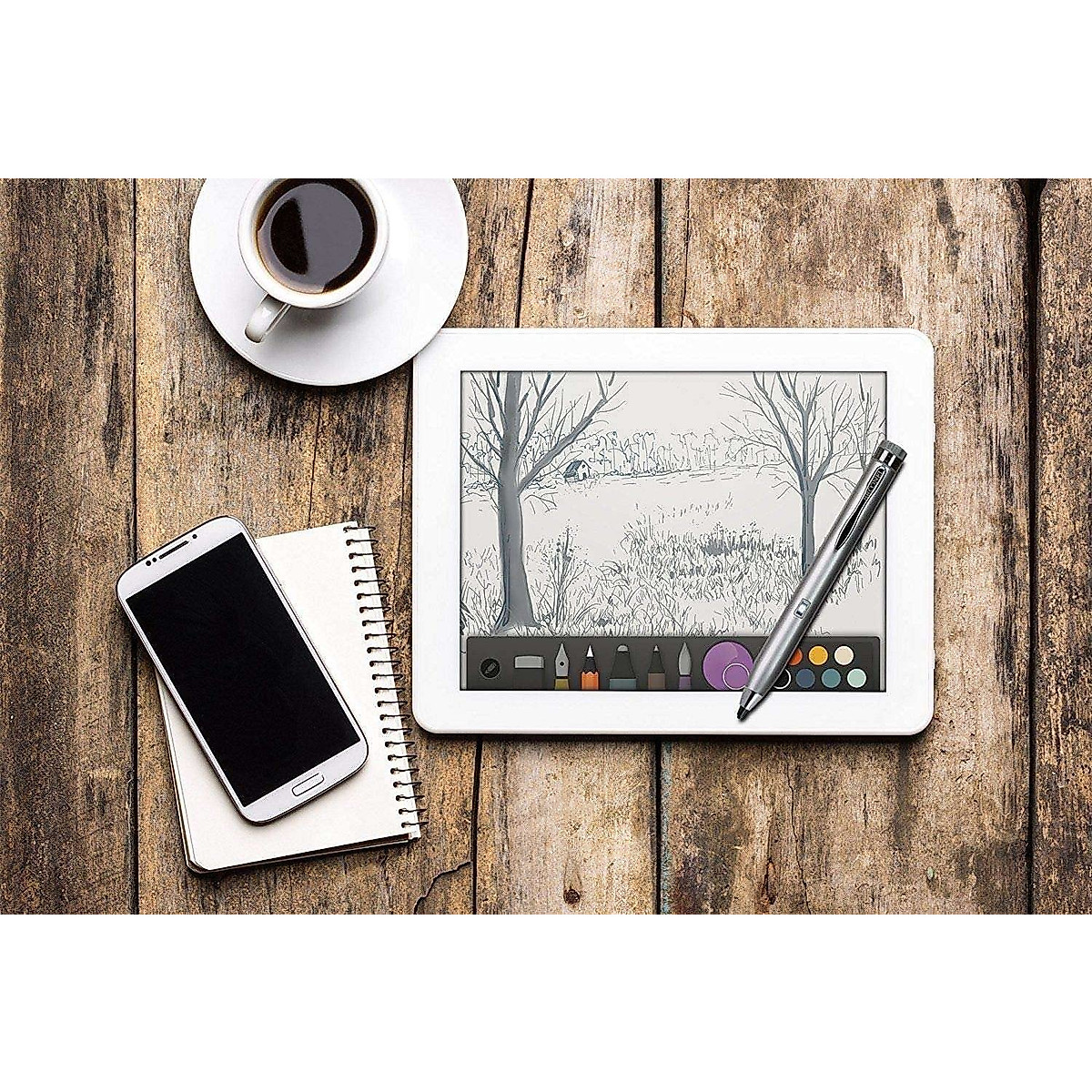 Broonel Silver Fine Point Digital Active Stylus Pen - Compatible with Dynabook Portégé X40L-K 14" Laptop