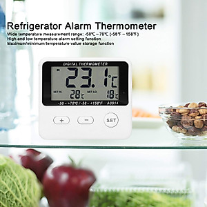 Walfront Digital Freezer Thermometer Battery Powere Universal Refrigerator Temperature Measuring Alarm Console with Probe for Kitchen Home Restaurants Bars, Thermostat
